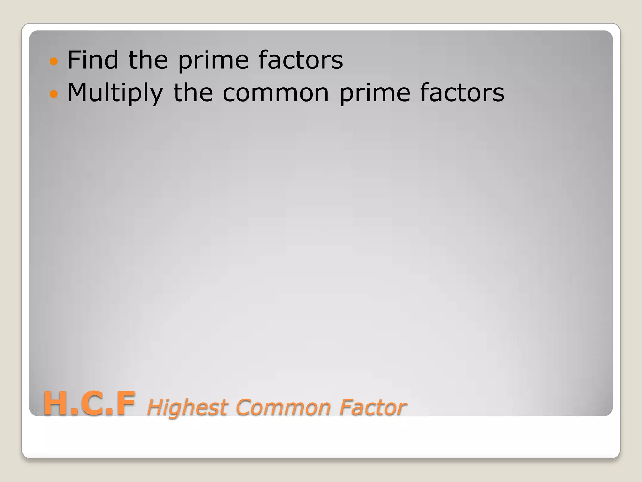 Factors, multiples and prime factor trees | PPTX