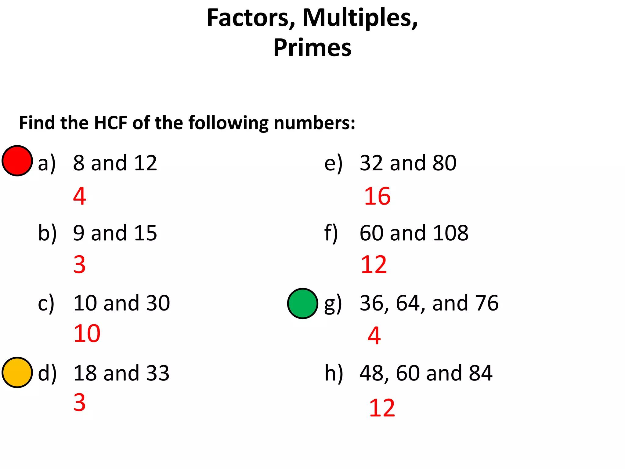Factors, multiples and primes | PPTX