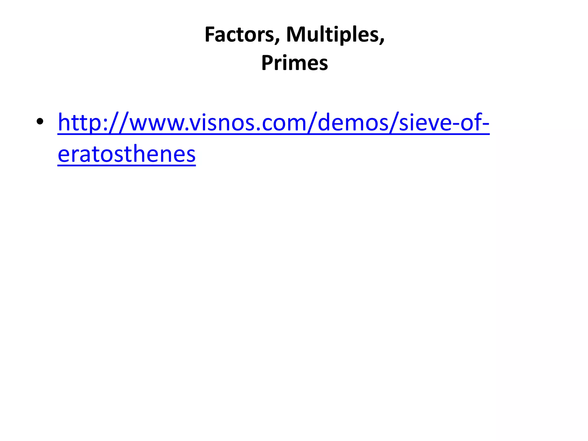 Factors, multiples and primes | PPTX