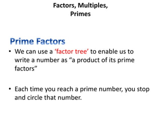 Factors, multiples and primes | PPTX