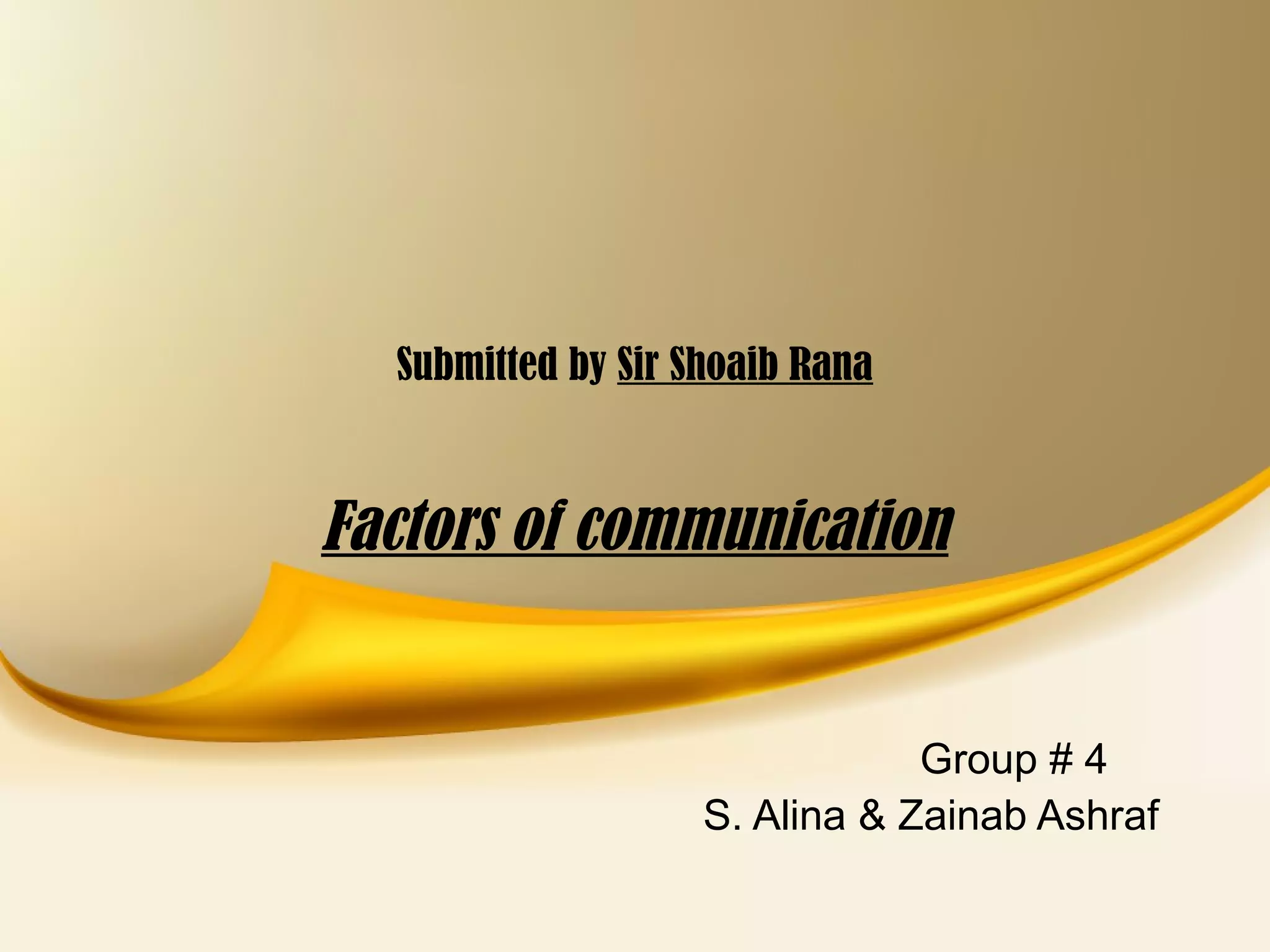 Factors of communication | PPT