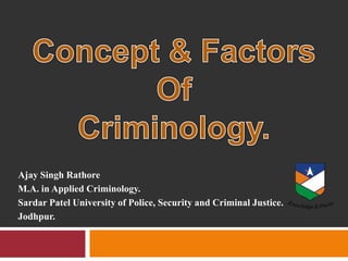 Factors of Crime | PPTX