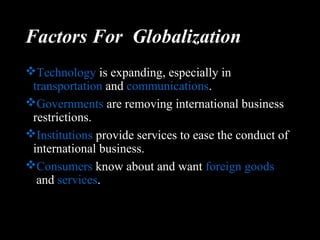 Factors of globalization | PPT