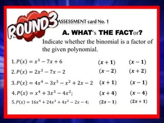 FACTORS OF POLYNOMIAL | PPTX