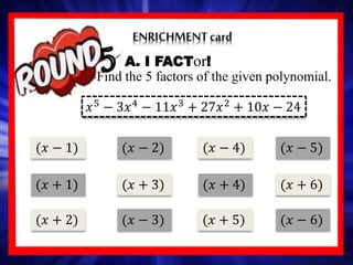 FACTORS OF POLYNOMIAL | PPTX