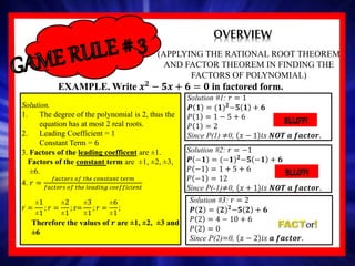 FACTORS OF POLYNOMIAL | PPTX