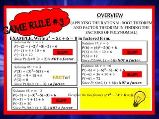 FACTORS OF POLYNOMIAL | PPTX