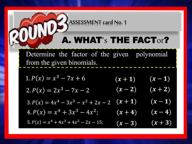 Factors of polynomial | PPT