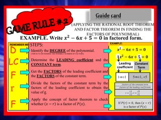 Factors of polynomial | PPTX