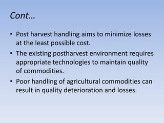 Factors of post harvest technology | PPTX