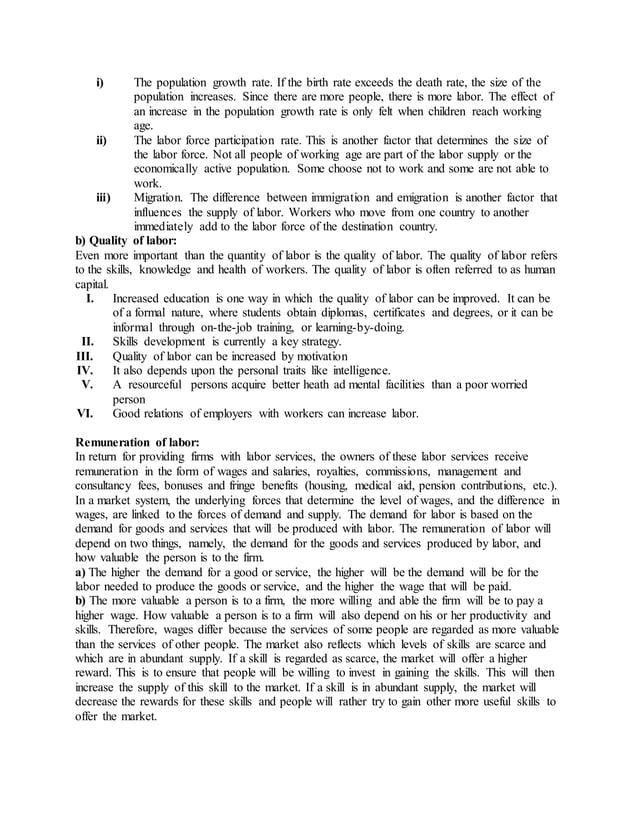 Factors of production Economics | DOCX