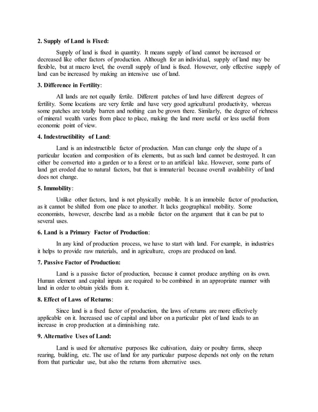 Factors of production Economics | DOCX