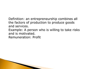 Factors of production powerpoint presentation | PPTX