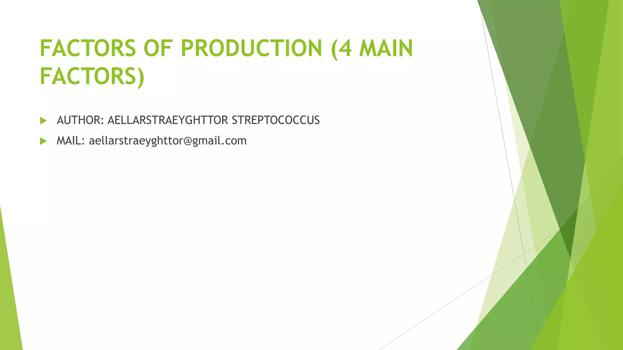 Factors of production | PPT