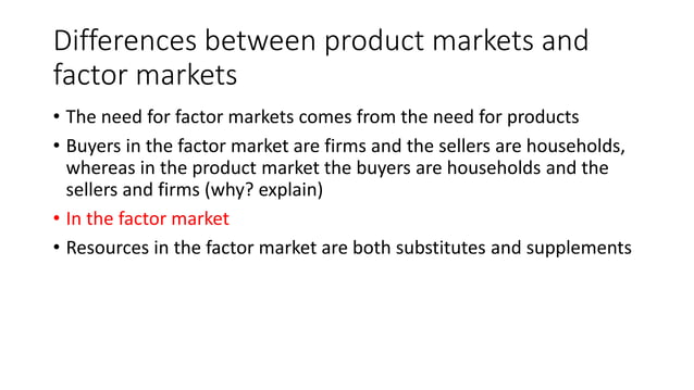 Factors of production and factor markets | PPTX | Job Market | Economy