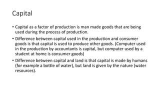 Factors of production and factor markets | PPTX