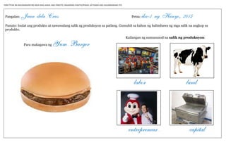 Mga Salik ng Produksyon (Worksheet) | PDF