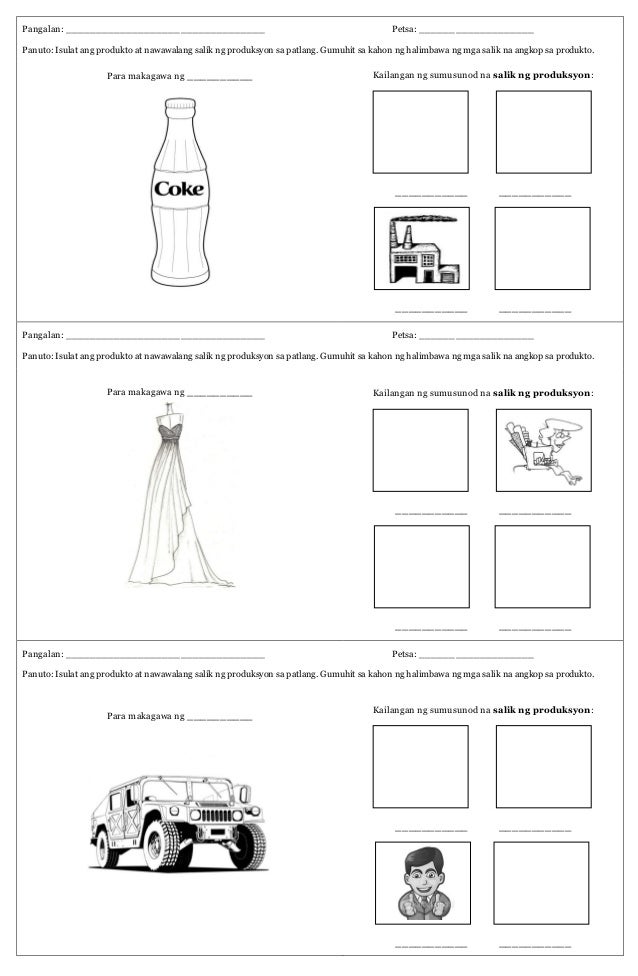 Mga Salik ng Produksyon (Worksheet)