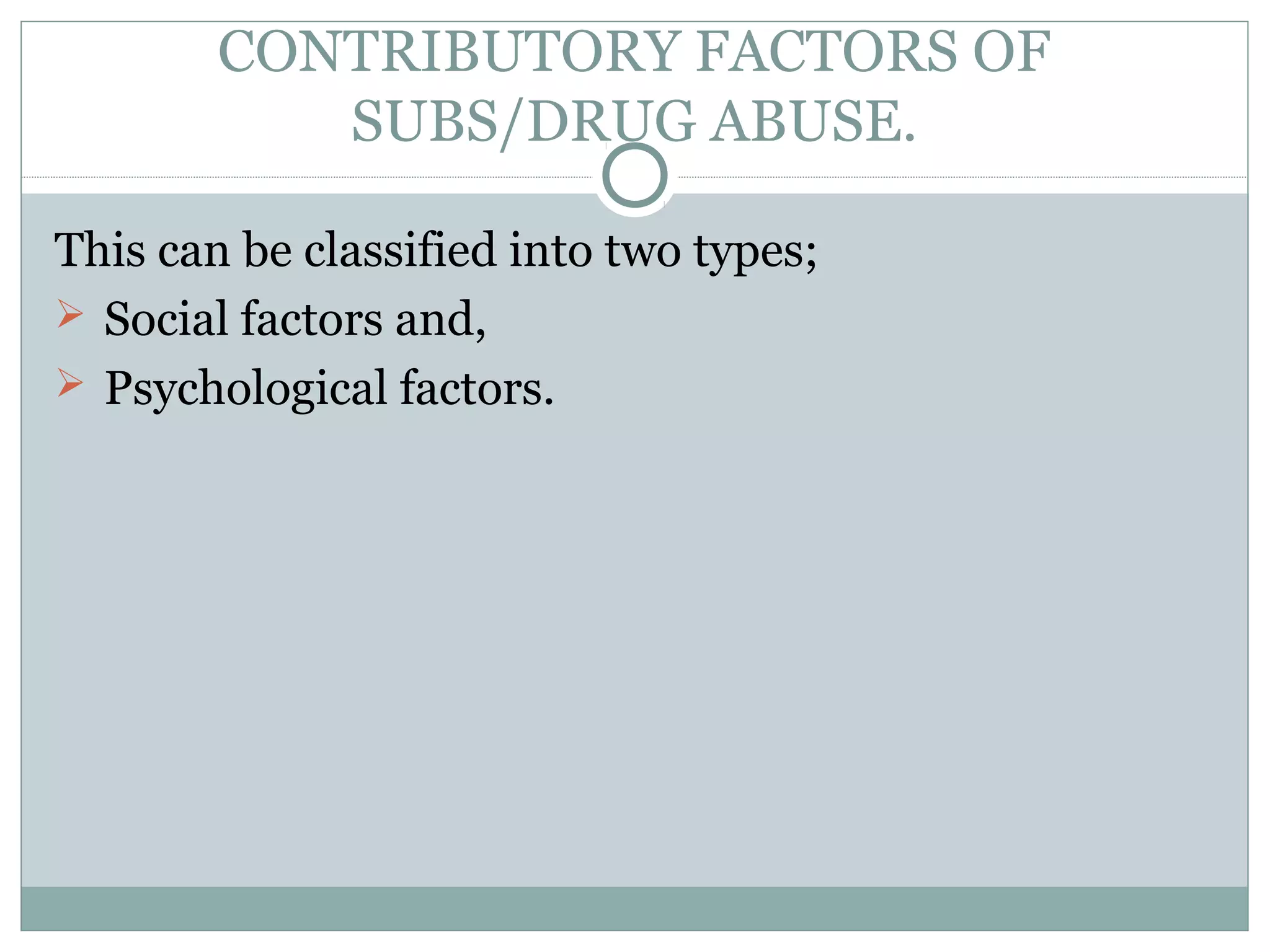 Factors of substance abuse at | PPT