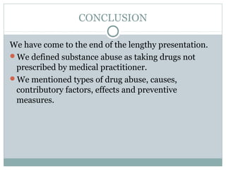 Factors of substance abuse at | PPT