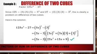 Factors of Sum or Difference of Two Cubes | PDF