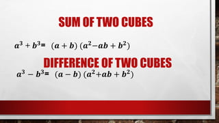 Factors of Sum or Difference of Two Cubes | PDF