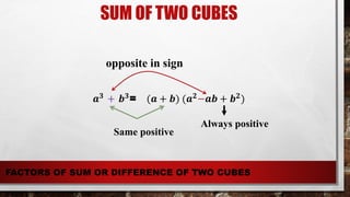Factors of Sum or Difference of Two Cubes | PDF