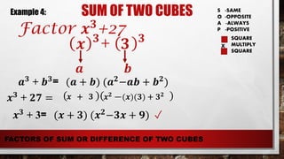 Factors of Sum or Difference of Two Cubes | PDF