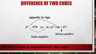 Factors of Sum or Difference of Two Cubes | PDF