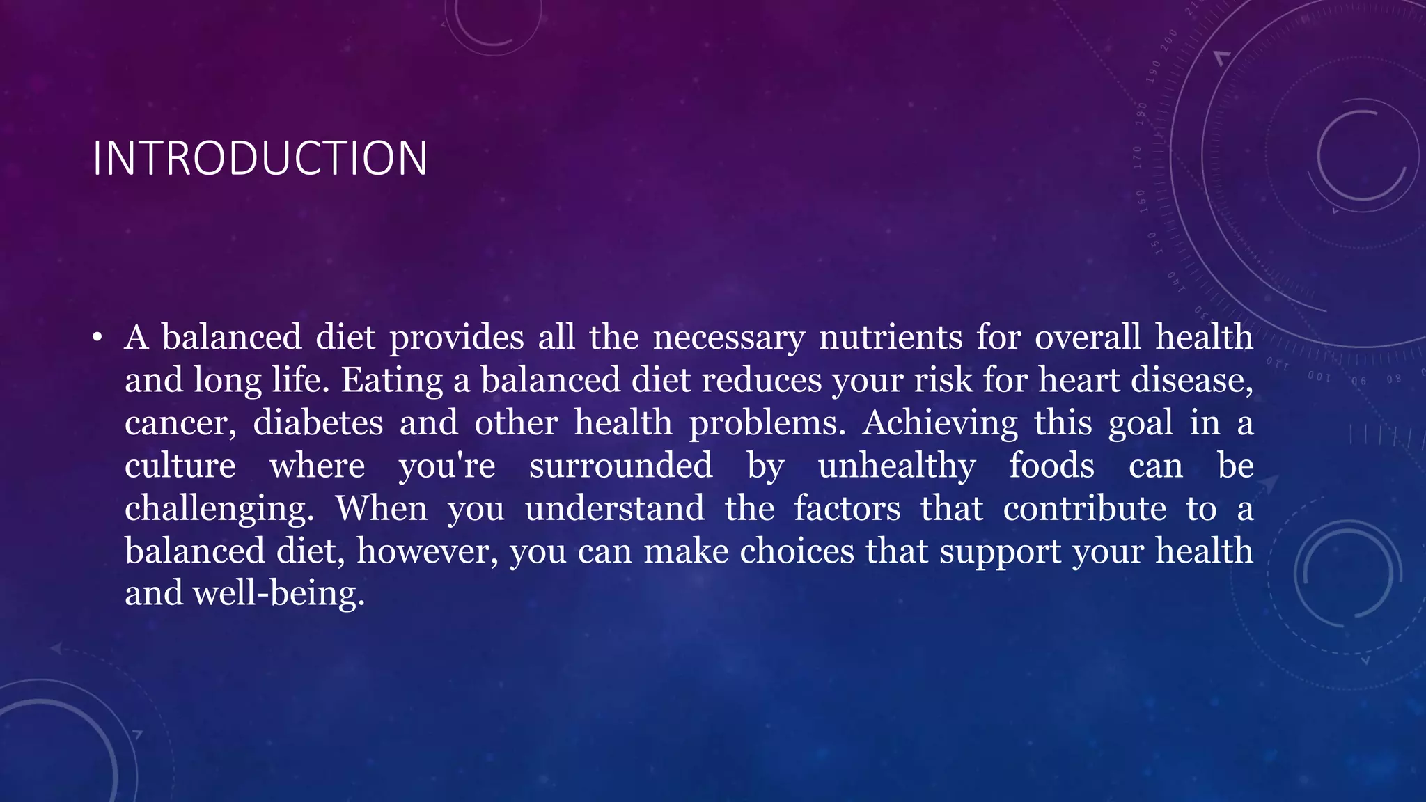 Factors on which balanced diet depends | PPTX