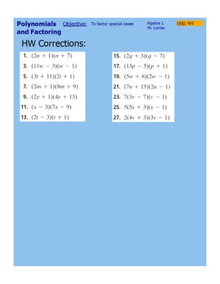 Factor special cases | PDF