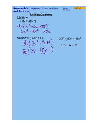 Factor special cases | PDF