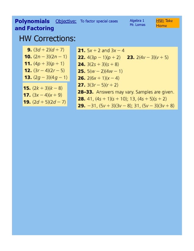 Factor special cases | PDF