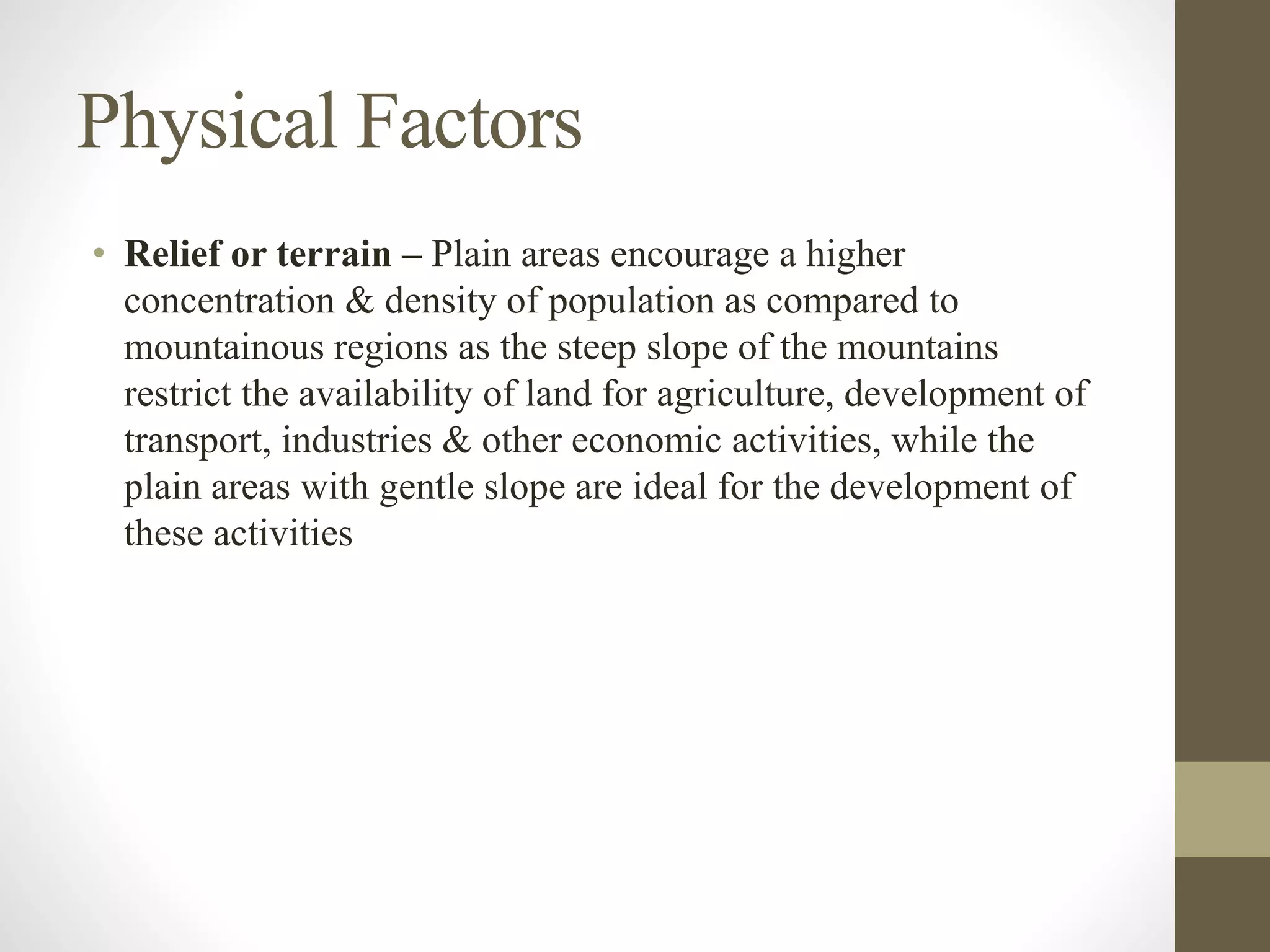 Factors Affecting Population Distribution | PPT Factors Affecting Population Distribution | PPT