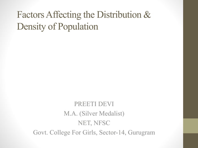 Factors Affecting Population Distribution | PPTX