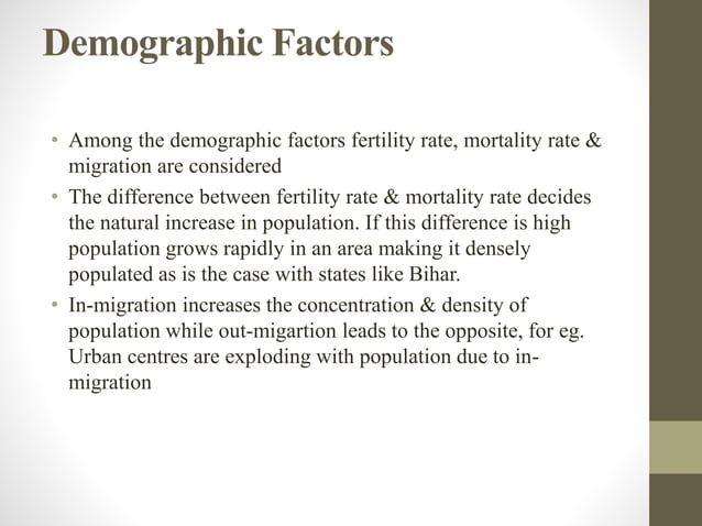 Factors Affecting Population Distribution | PPTX
