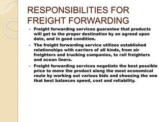 Factors related to freight forwarding in logistic company and supply ...