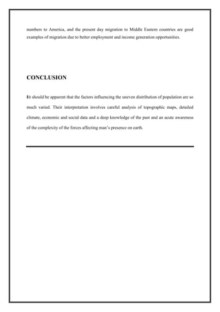 Distribution Of Population: Factors reposible for uneven distribution ...