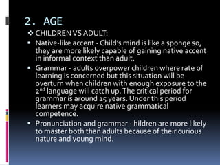 Factors that affect language learning strategies | PPTX