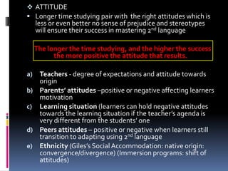 Factors that affect language learning strategies | PPTX