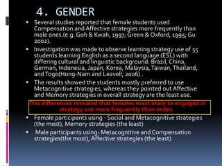 Factors that affect language learning strategies | PPTX