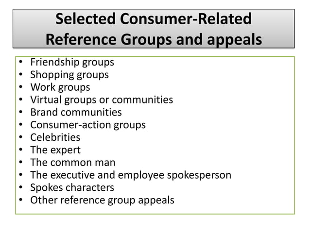 Factors that affect reference group influence | PPT