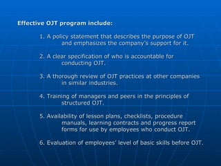 Factors that affect the on the-job training of | PPT