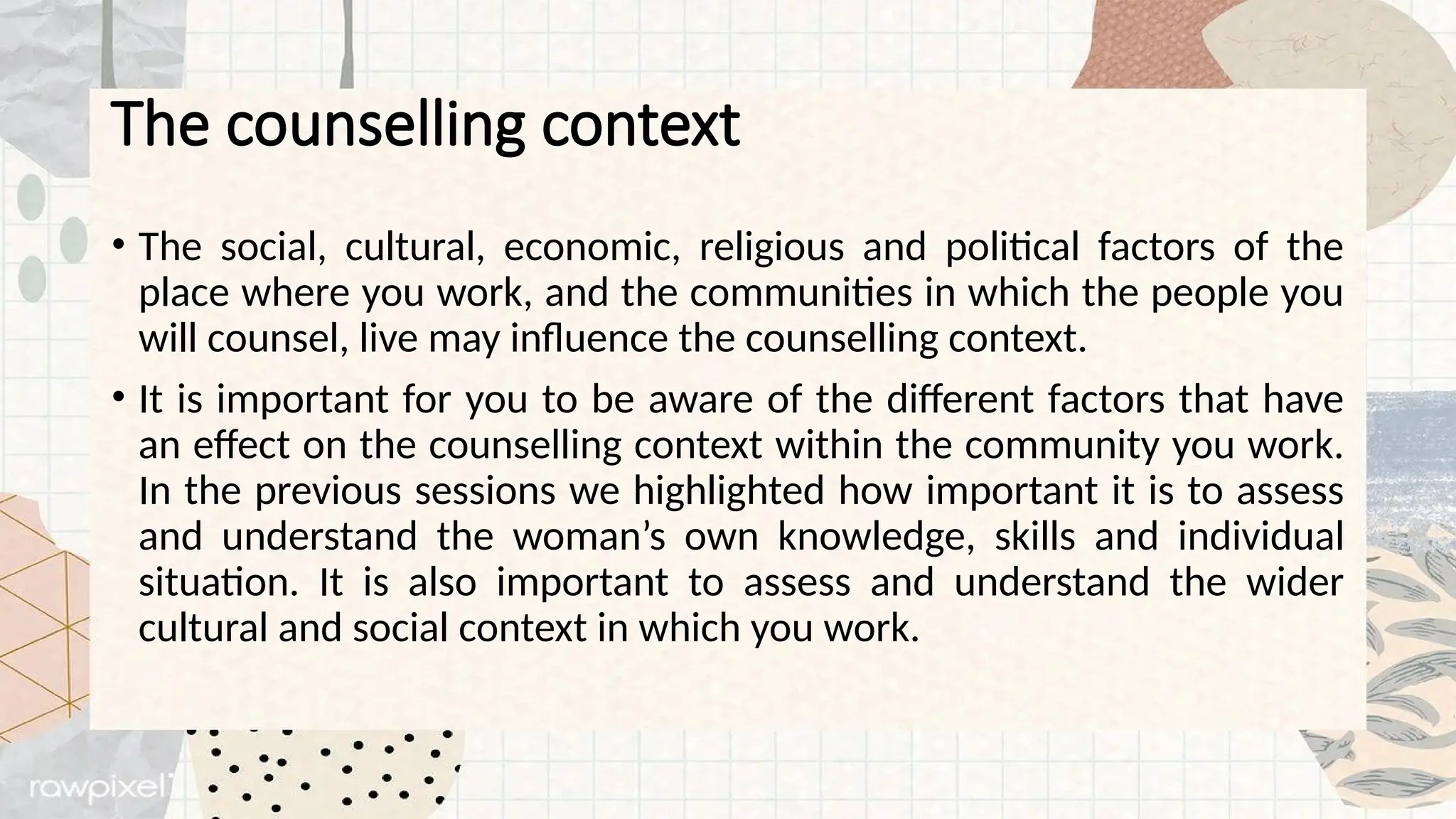 FACTORS THAT CAN INFLUENCE THE COUNSELLING.pptx