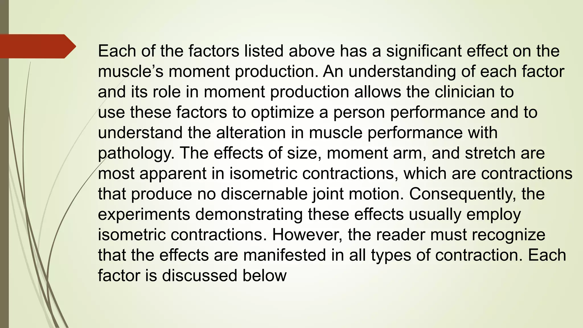 Factors that influence a muscle contraction | PPTX