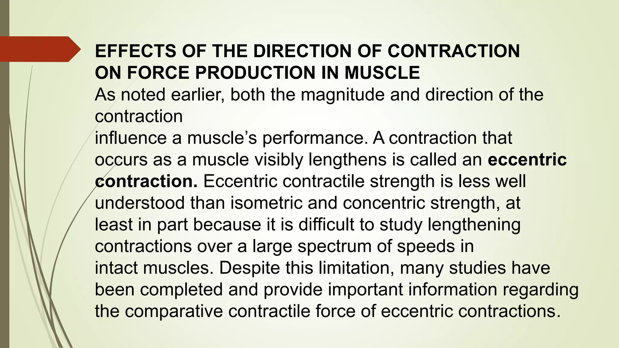 Factors that influence a muscle contraction | PPTX