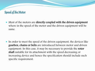 Factors to be considered for motor selection | PPTX