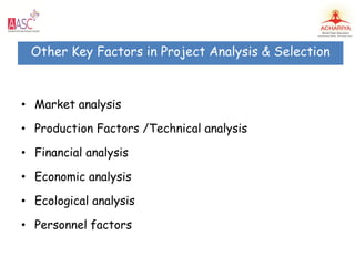 Factors to be considered for project selection | PDF