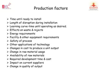 Factors to be considered for project selection | PDF