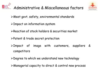 Factors to be considered for project selection | PDF